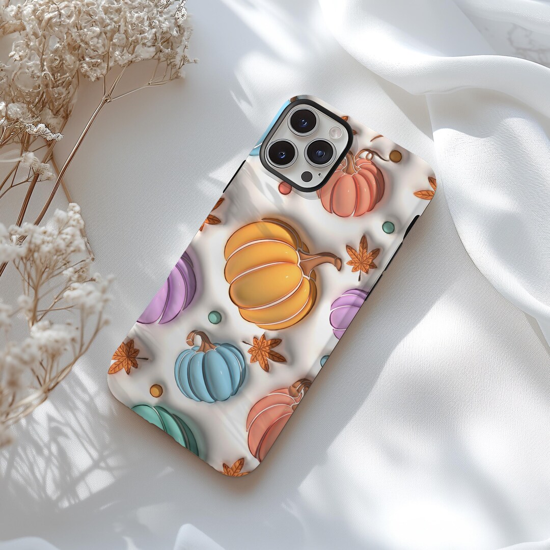 3D Cute Pumpkins Graphic Phone Case iPhone 16, 15, 14, 13, 12, 11 ...