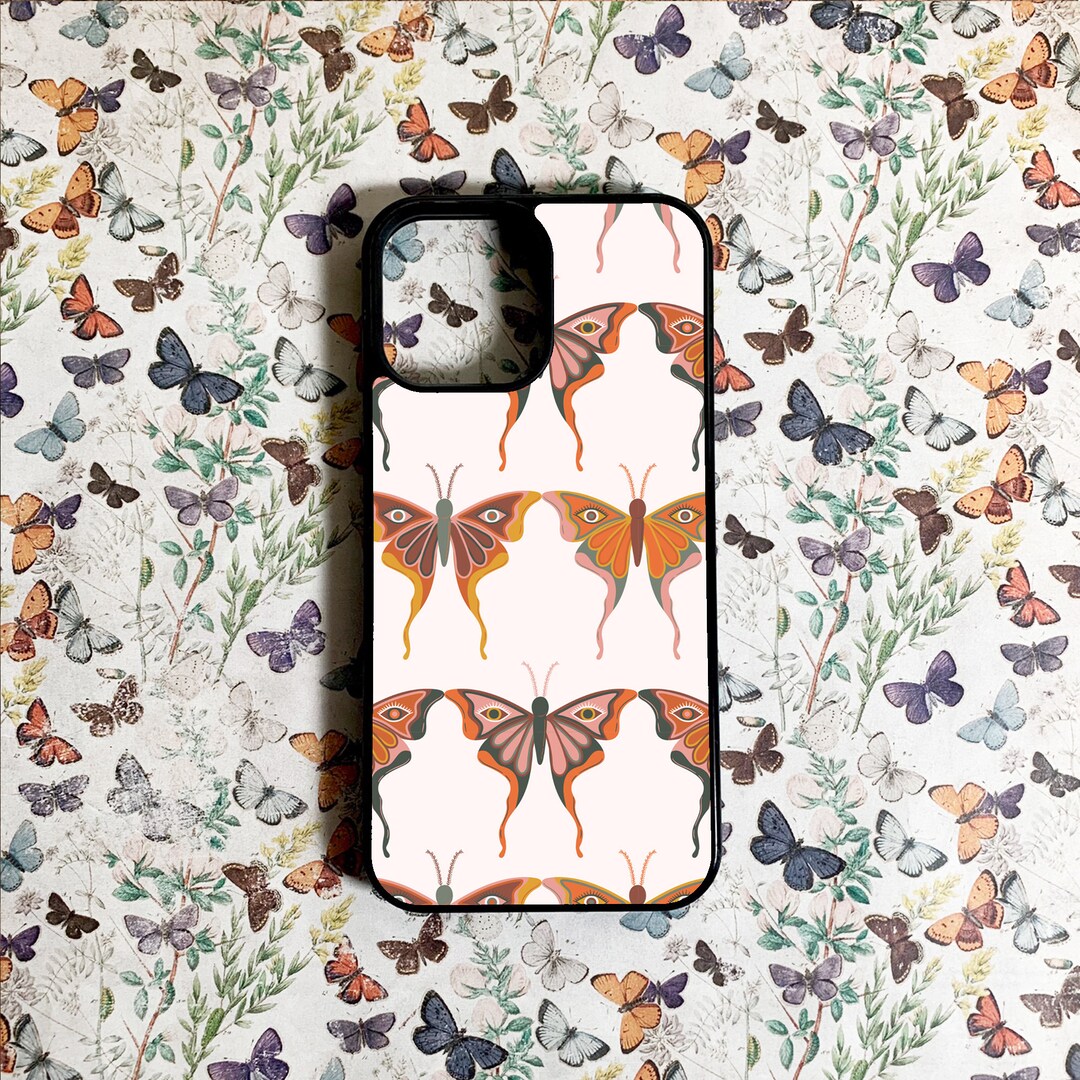 Aesthetic Retro Moth, Tropical Leaves, 70s Style Phone Case for Her ...