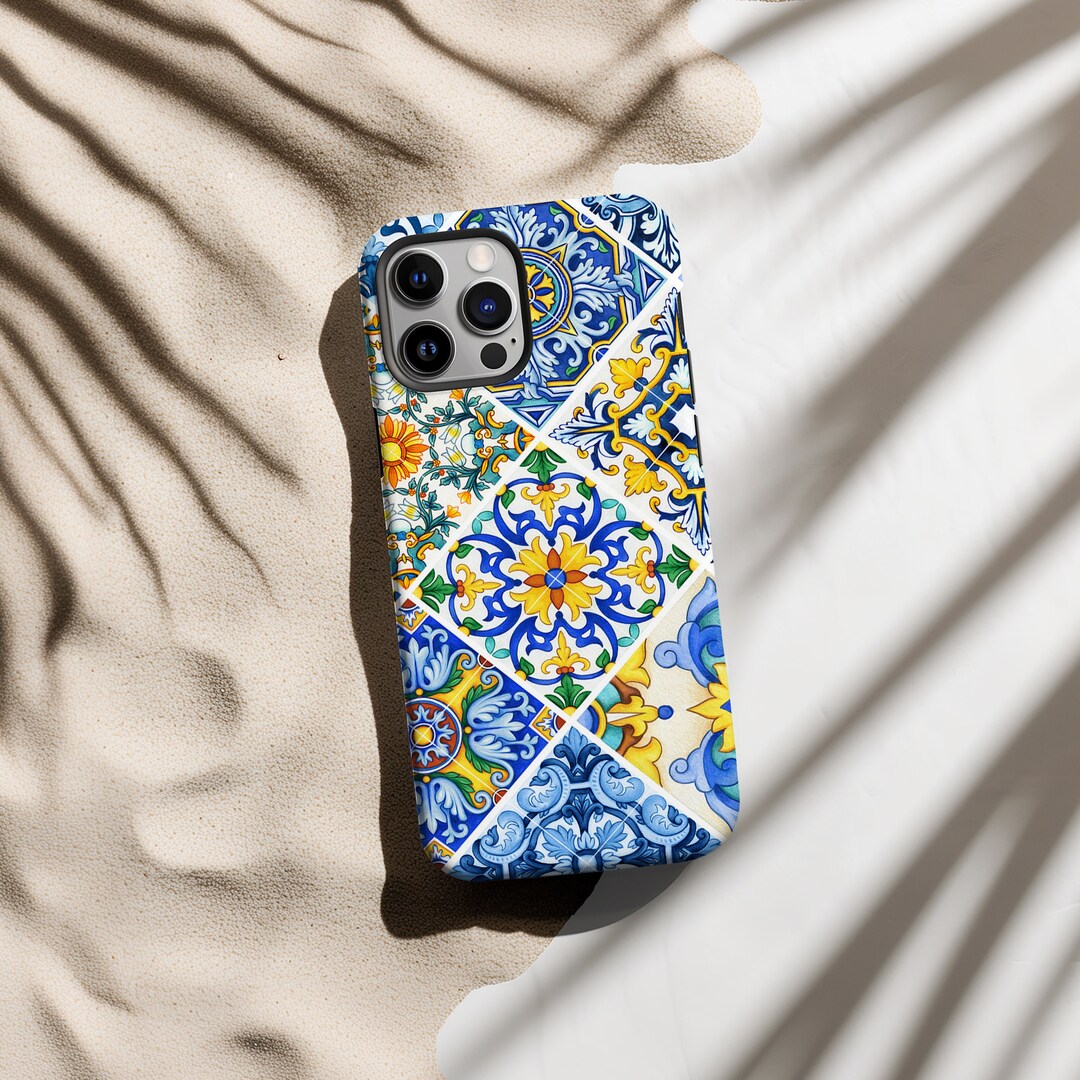 Summer Aesthetic Mediterranean Phone Case - Blue Tile Phone Case ...