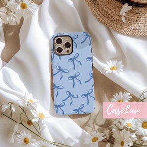 Blue Bow Phone Case for iPhone 15 iPhone 14 iPhone 13 iPhone 12 iPhone ...