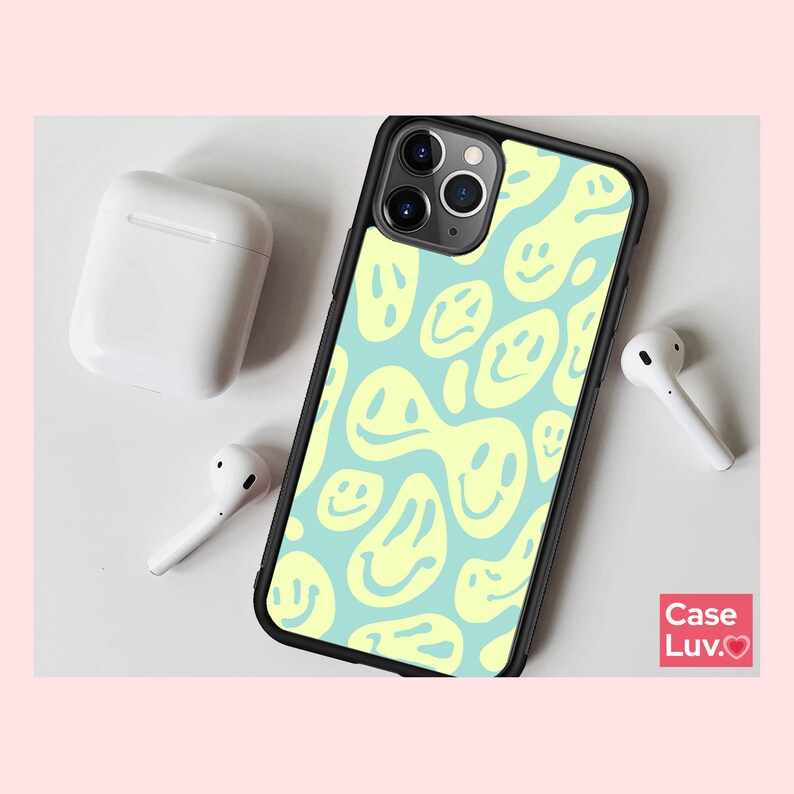 Colored Trippy Melting Smiley Face Phone Case Cover Dripping - Etsy Canada