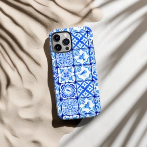 Blue Aesthetic Mediterranean Tile Phone Case - Blue Tile Phone Case ...
