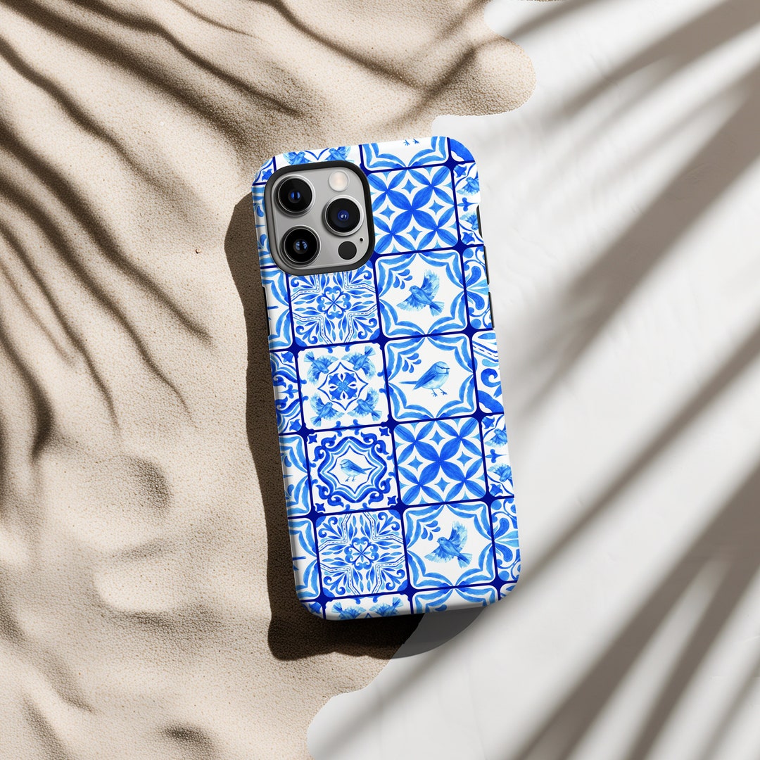 Blue Aesthetic Mediterranean Tile Phone Case - Blue Tile Phone Case ...