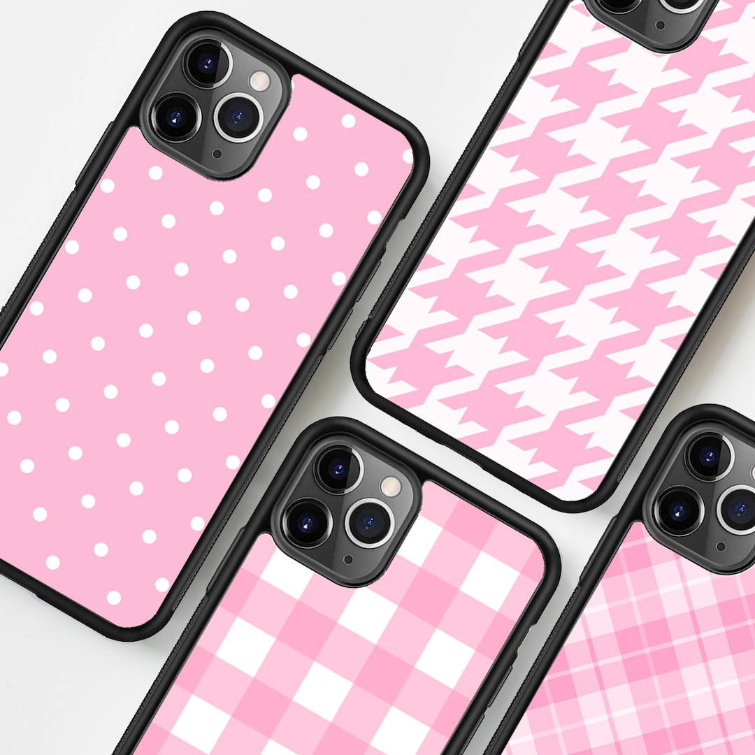 Retro Aesthetic Pink Gingham Plaid Phone Case Pink - Etsy