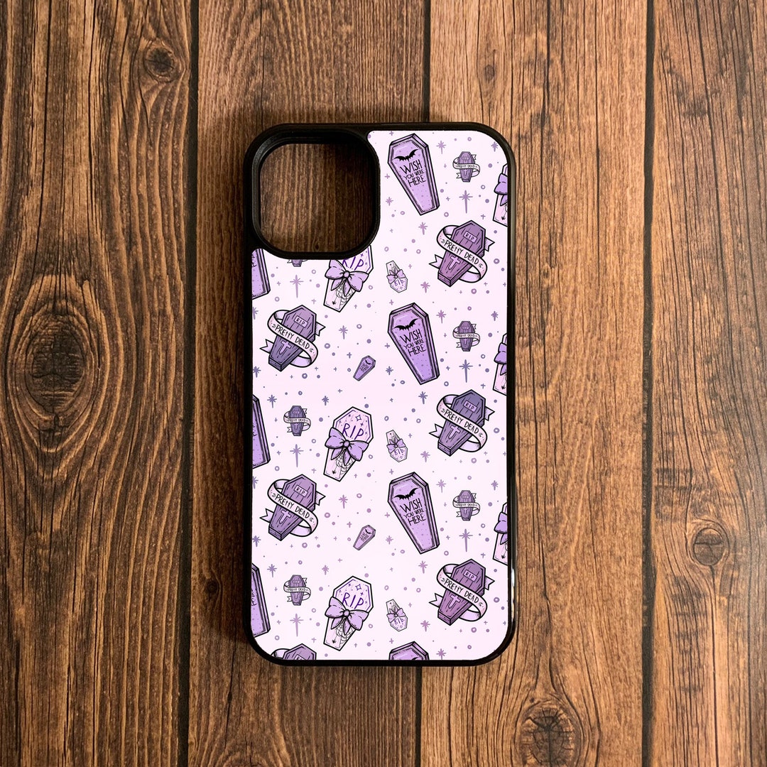Spooky Pink Gothic Cute Coffin Print Phone Case for iPhone 14, iPhone ...