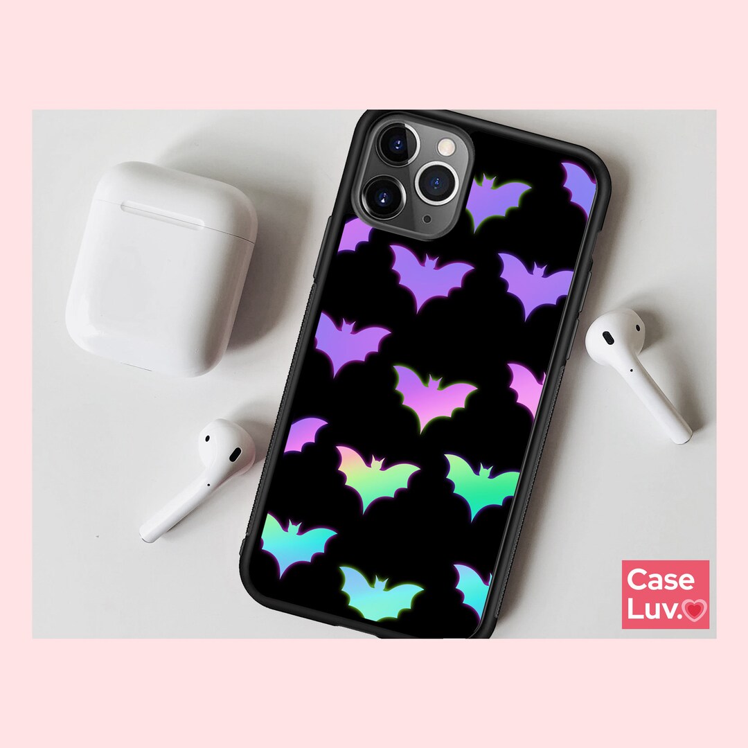 Halloween Hologram Colored Bats Phone Case Cover Bats iPhone 14, iPhone ...