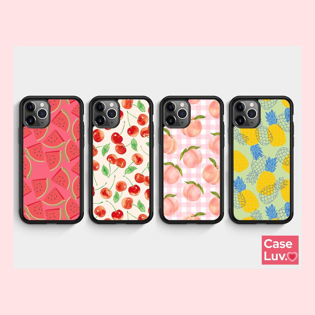 Fruity Cottagecore Phone Case, Aesthetic Peach, Cherry, Watermelon ...