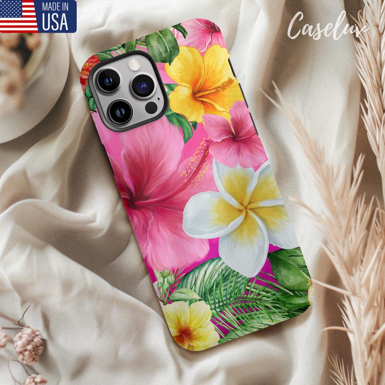 Hibiscus Hawaiian Flowers Tropical Phone Case for Magsafe iPhone 16 ...