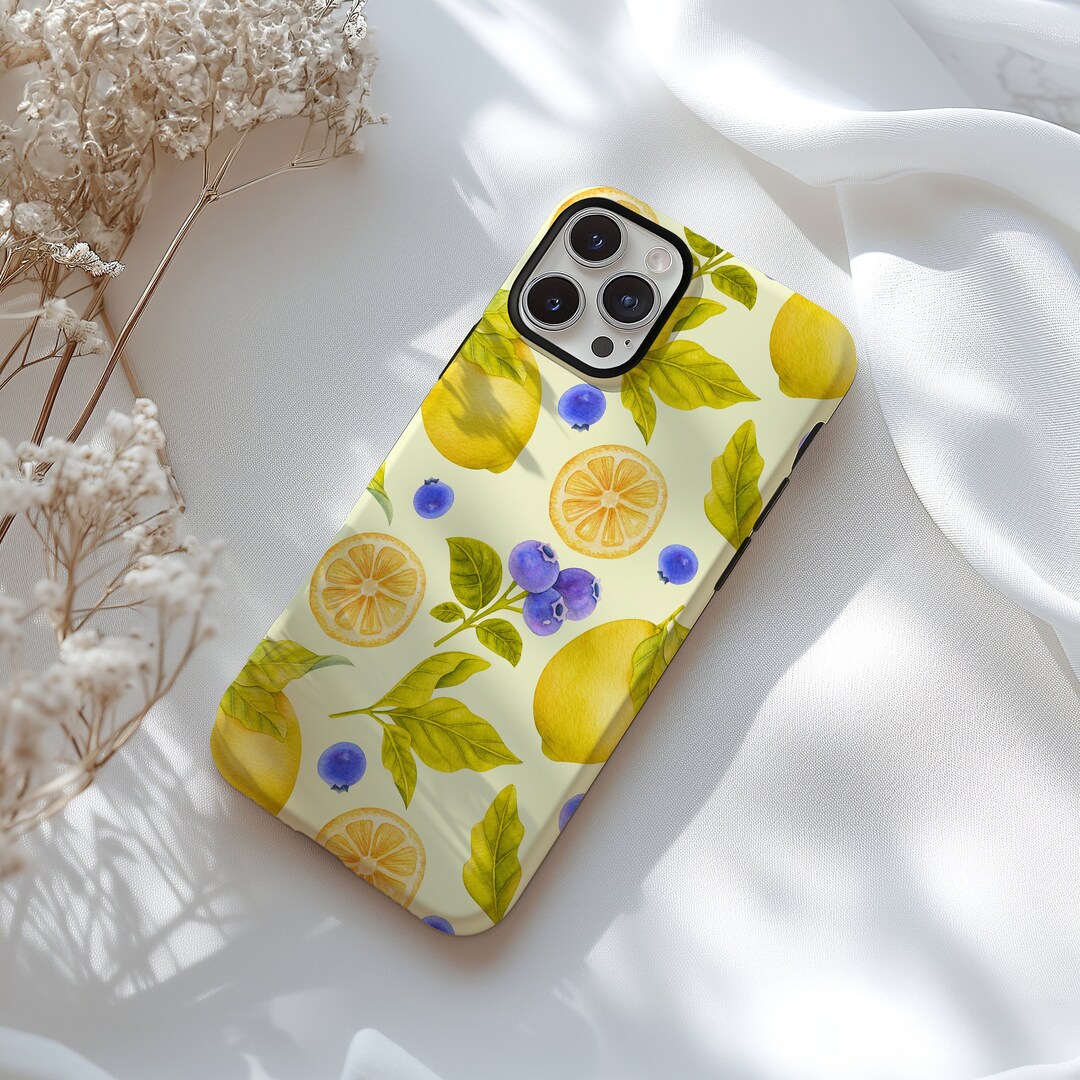 Magsafe Phone Case Fruits Aesthetic Design - Lemon Blueberry Phone Case ...