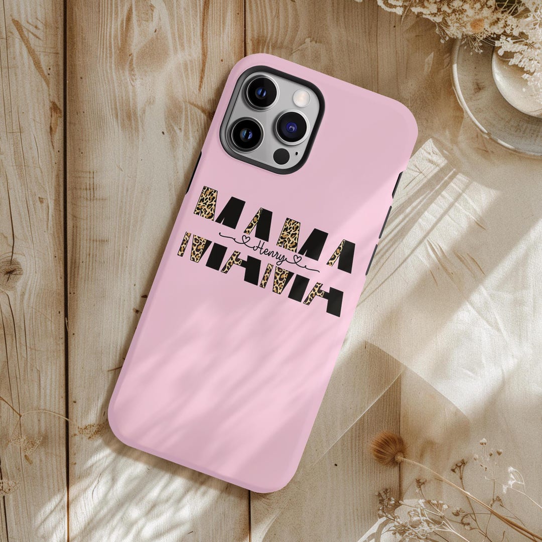 Custom Mama Kids Names Phone Case: Animal Print Mom Gift - Etsy