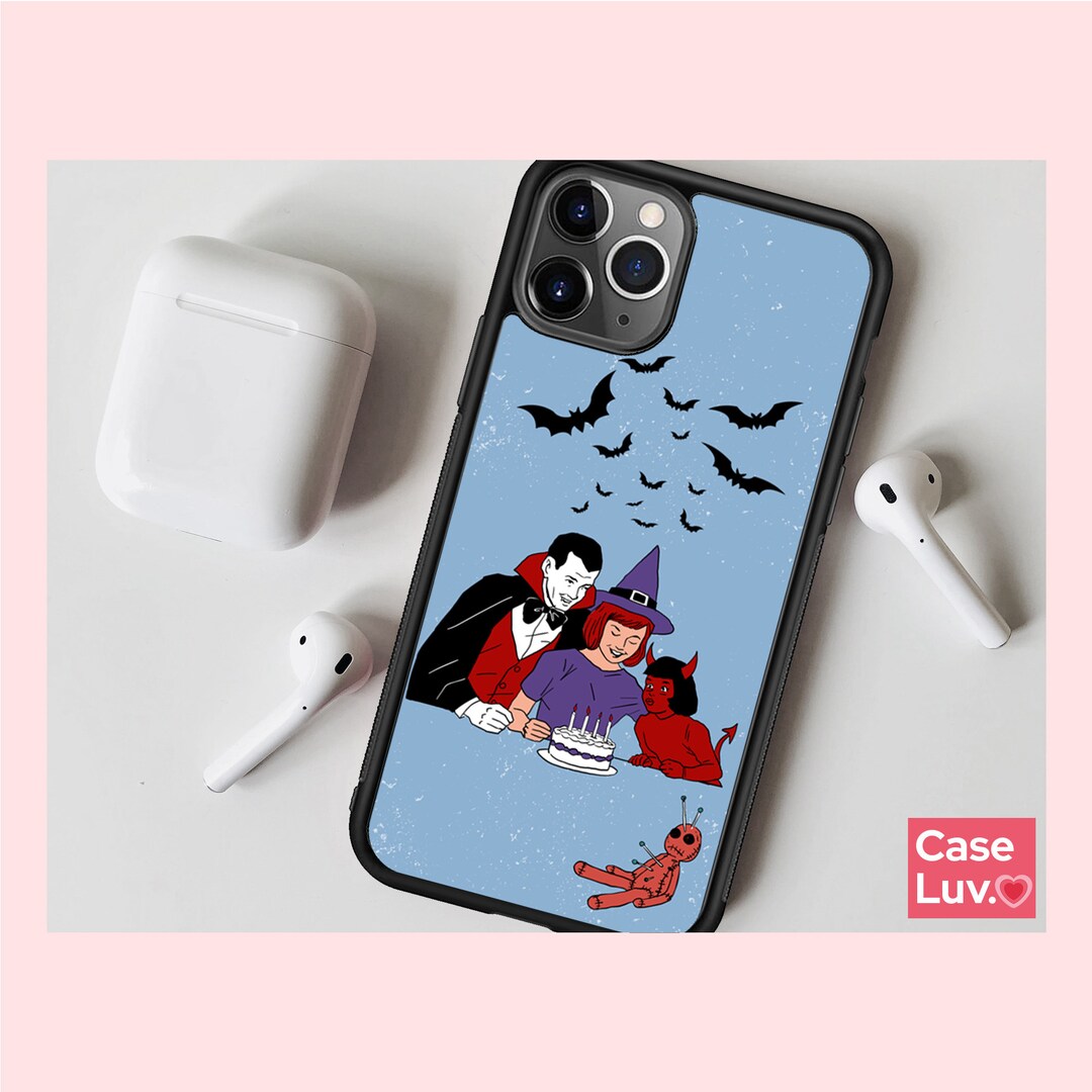 Funny Halloween Party With Vampire and Devil Phone Case - Etsy