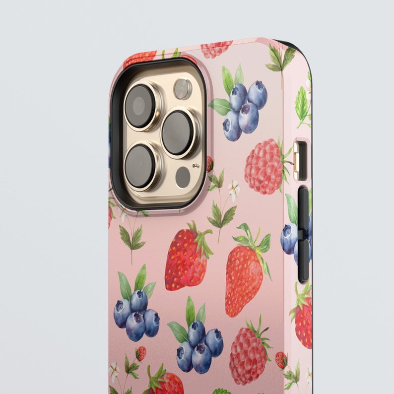 Fruits Strawberry Blueberry Aesthetic Phone Case iPhone 15 iPhone 14 ...