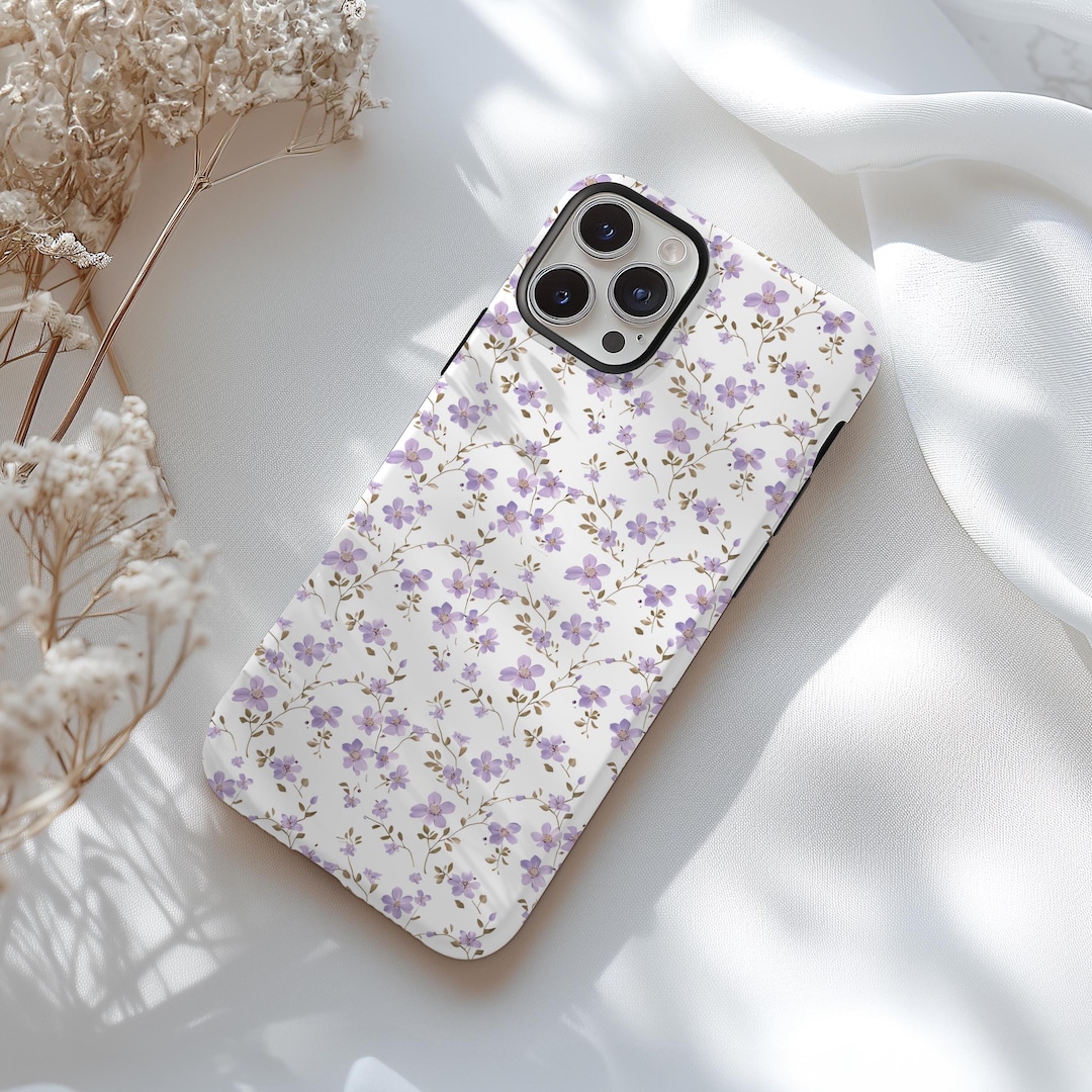 Wildflower Soft Lilac Color Phone Case for Magsafe iPhone 16, 15, 14 13 ...
