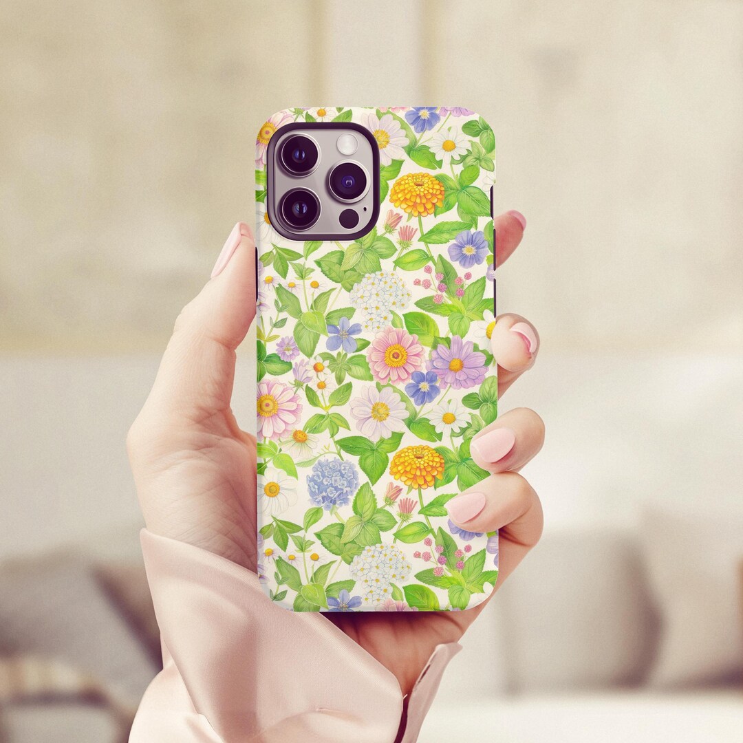 Magsafe Green Wildflower Phone Case for iPhone 16 iPhone 15 iPhone 14 ...