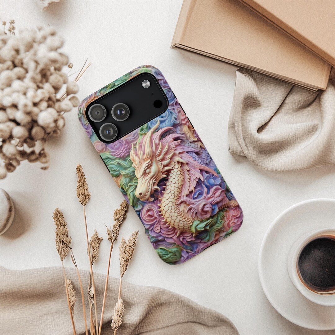 3D Pastel Dragon Phone Case: Mythical Fantasy Magsafe Cover - Etsy
