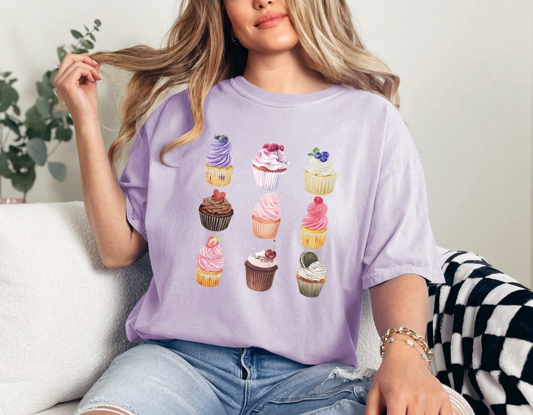 Cupcake T Shirt Aesthetic Cake Graphic Shirt Cupcake Graphic Tees for ...