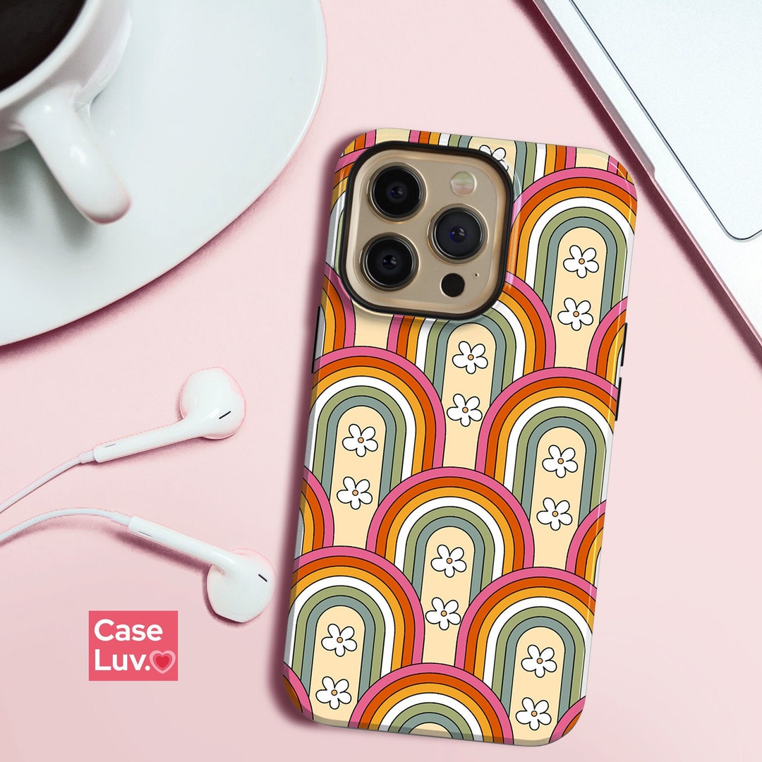 Retro Rainbow Phone Cases, Boho, Y2k, Indie Vibes, Cottagecore Phone ...