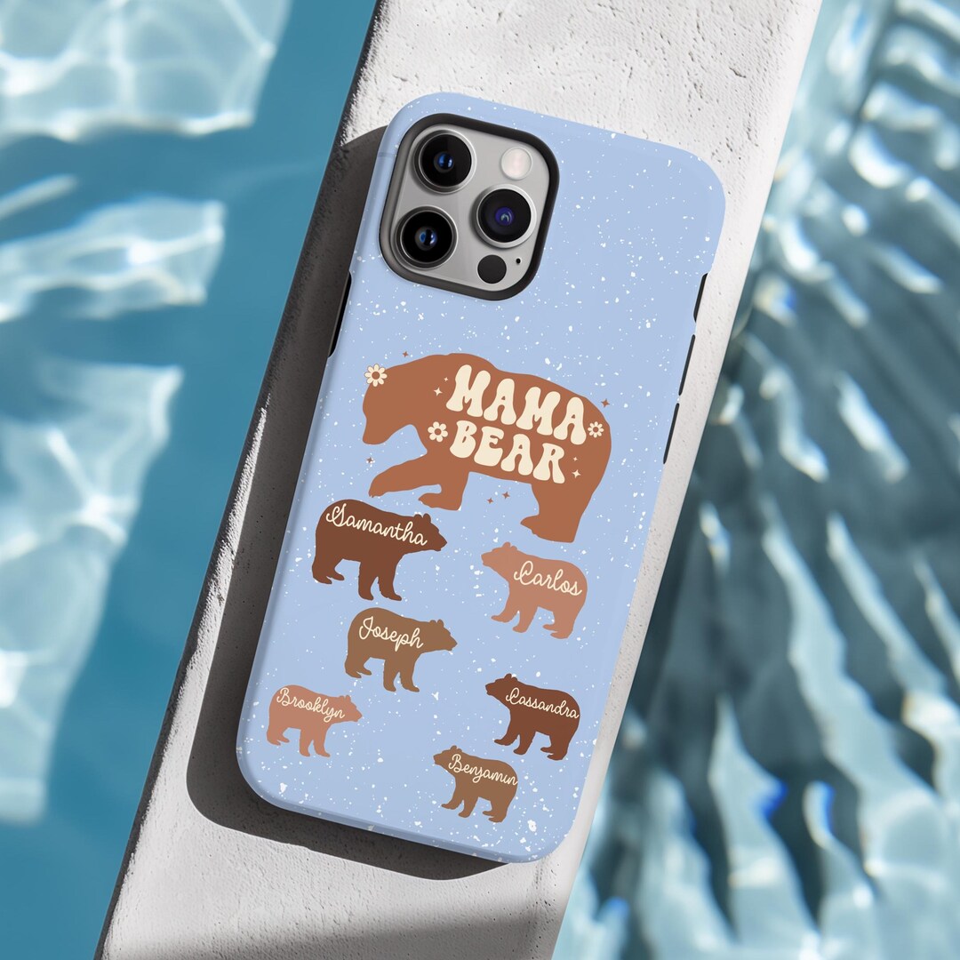 Custom Mama Bear Baby Bear Kids' Names Phone Case for Mother's Day Gift ...