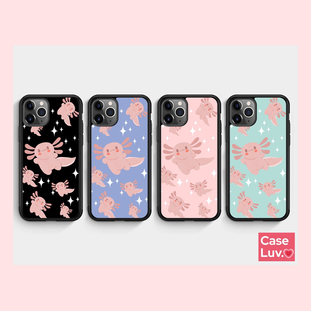 Axolotls Phone Case Cover Aesthetic Pink Axolotl Design for iPhone ...