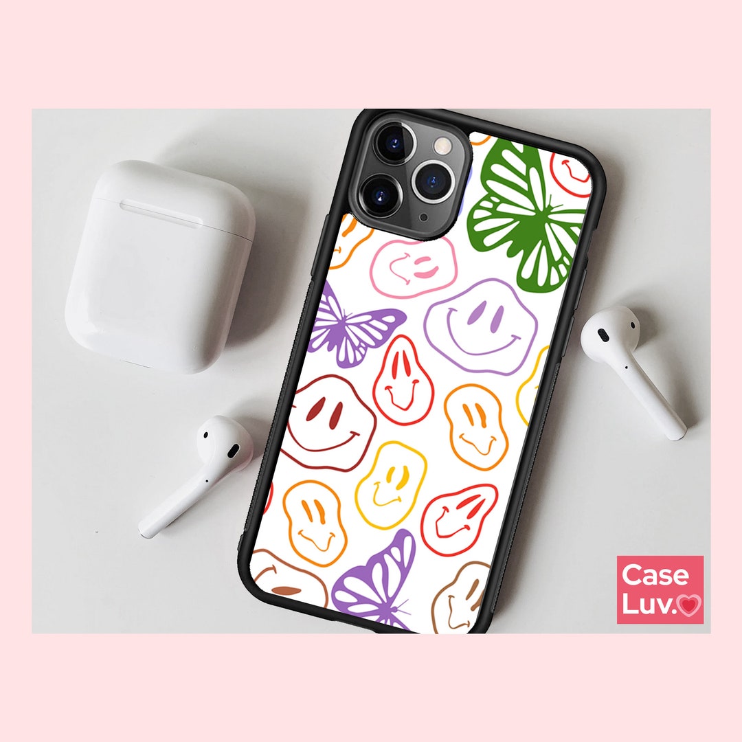 Trippy Smiley Face and Butterfly Phone Case Cover Melting - Etsy