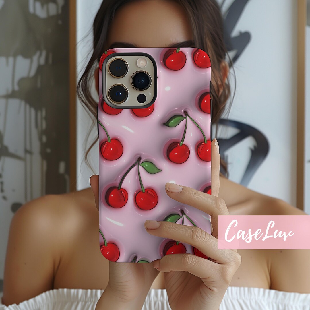 3D Cherry Printed Magsafe Phone Case for Her iPhone 15 Pro, iPhone 14 ...
