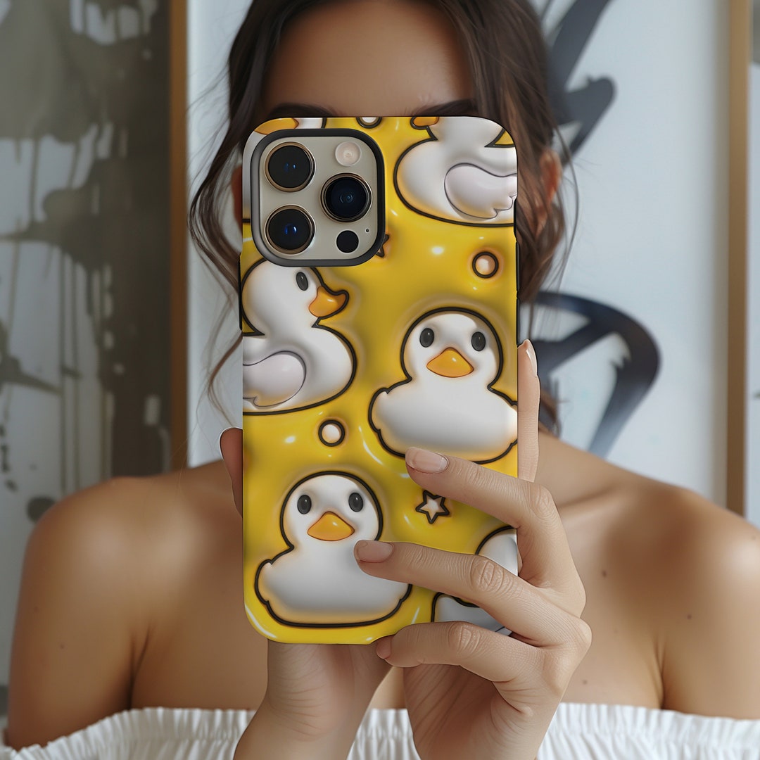 3D Cute Duck Printed Phone Case for Magsafe iPhone 15 Pro Max iPhone 14 ...