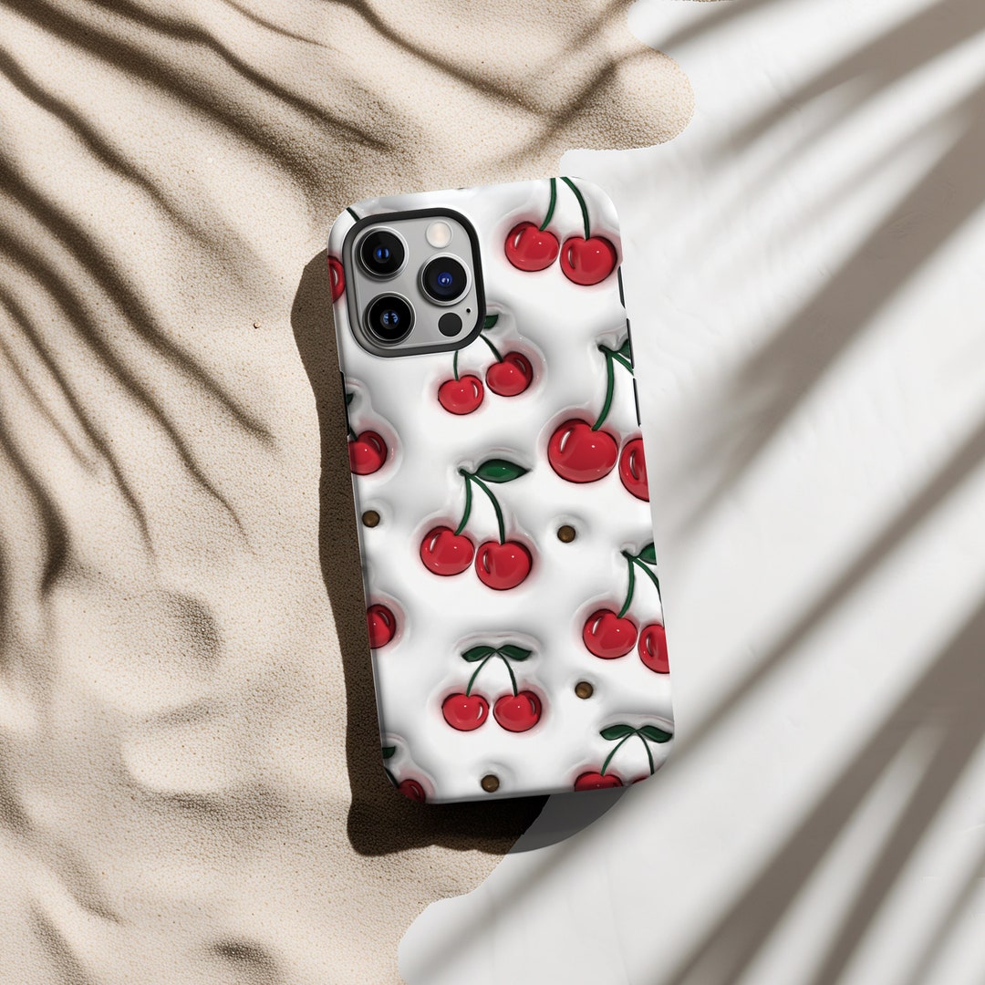 3D Cherry Design Phone Case for Her iPhone 15 iPhone 14 iPhone 13 ...