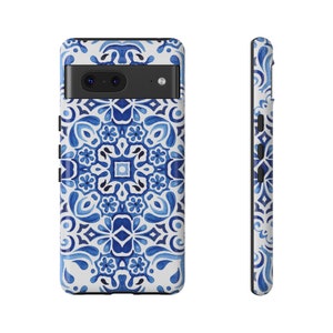 Blue Aesthetic Mediterranean Phone Case - Blue Tile Phone Case - Phone ...