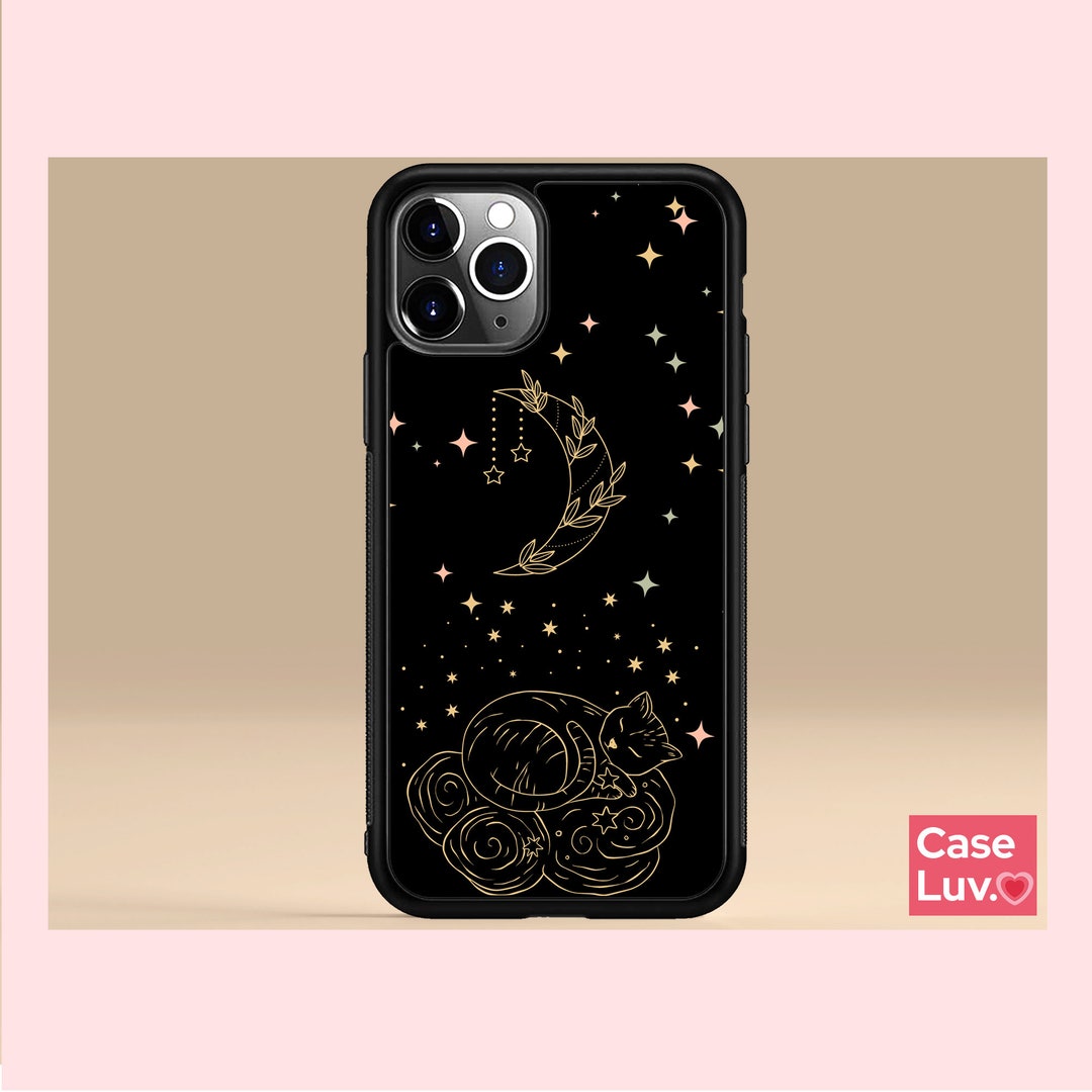 Celestial Sleeping Black Cat Moon Star Phone Case Gifts for Girls ...