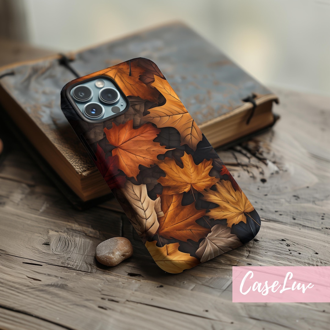 Autumn Maple Leaves Phone Case for iPhone 17, 16, 15, 14, 13, 12, 11, Samsung Galaxy S24 Fall ...