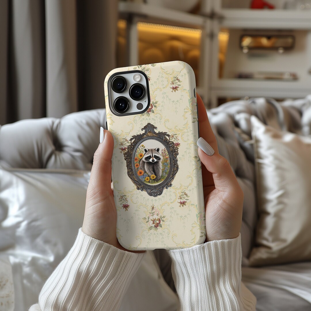 Raccoon Antique Portrait Magsafe Phone Case for iPhone 15 iPhone 14 ...