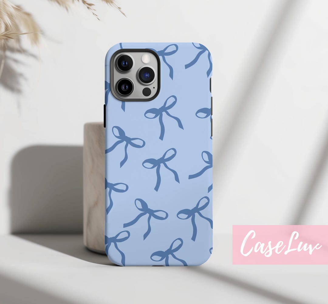 Blue Bow Phone Case for iPhone 15 iPhone 14 iPhone 13 iPhone 12 iPhone ...