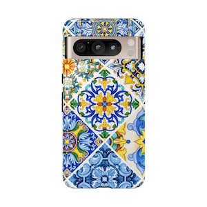 Summer Aesthetic Mediterranean Phone Case - Blue Tile Phone Case ...