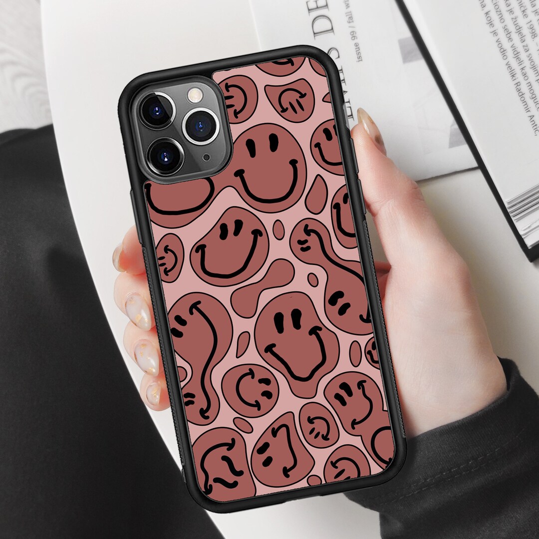 Smiley Face Trippy Phone Case Dripping Smiley Choco Cover for iPhone 14 ...
