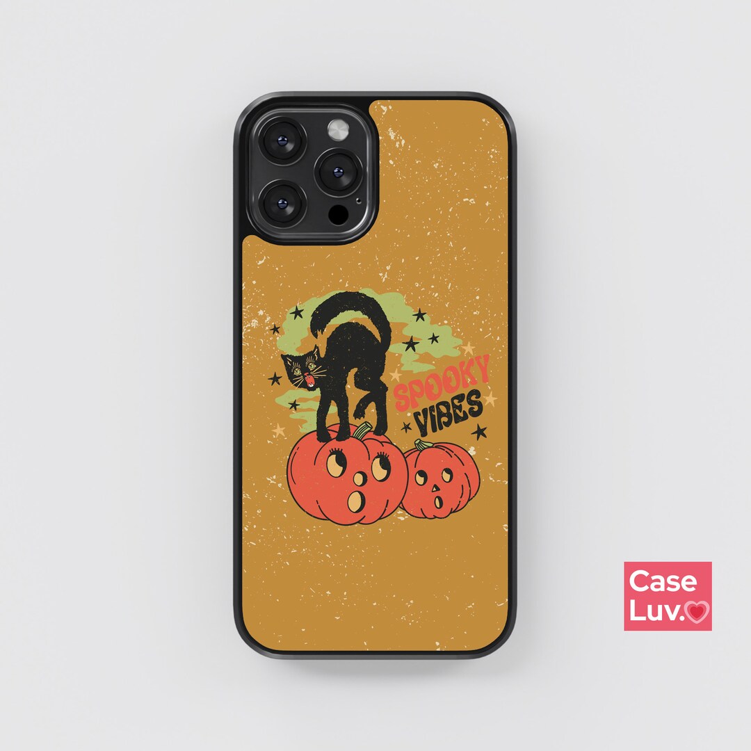 Spooky Halloween Black Cat Pumpkin Phone Case, Spooky Season iPhone 14 ...