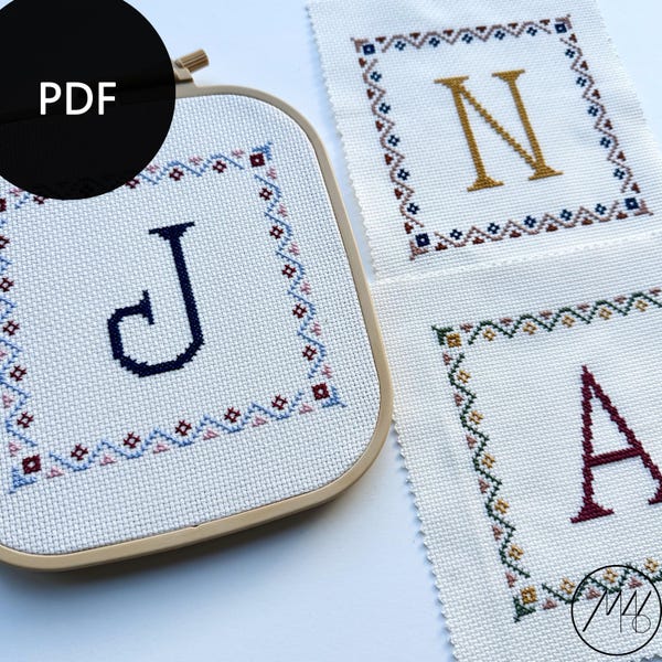 Cross Stitch Monogram - Etsy
