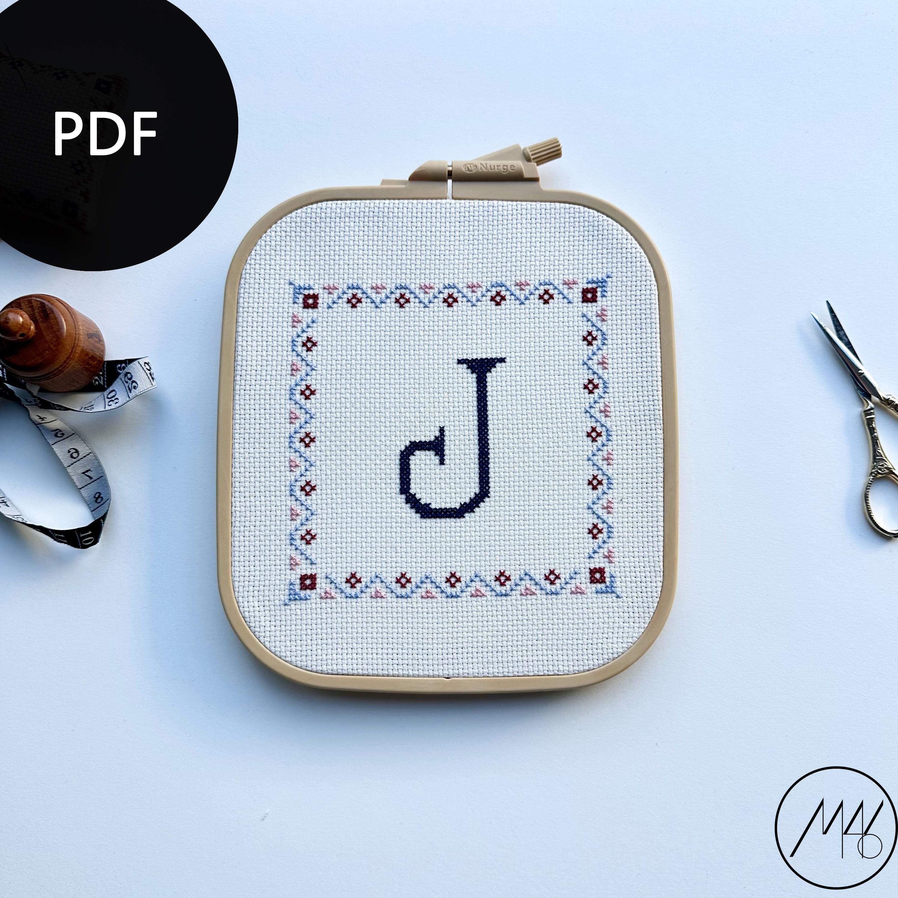 ABC - Cross Stitch Pattern, Vintage Monogram, 3 Color Variations ...