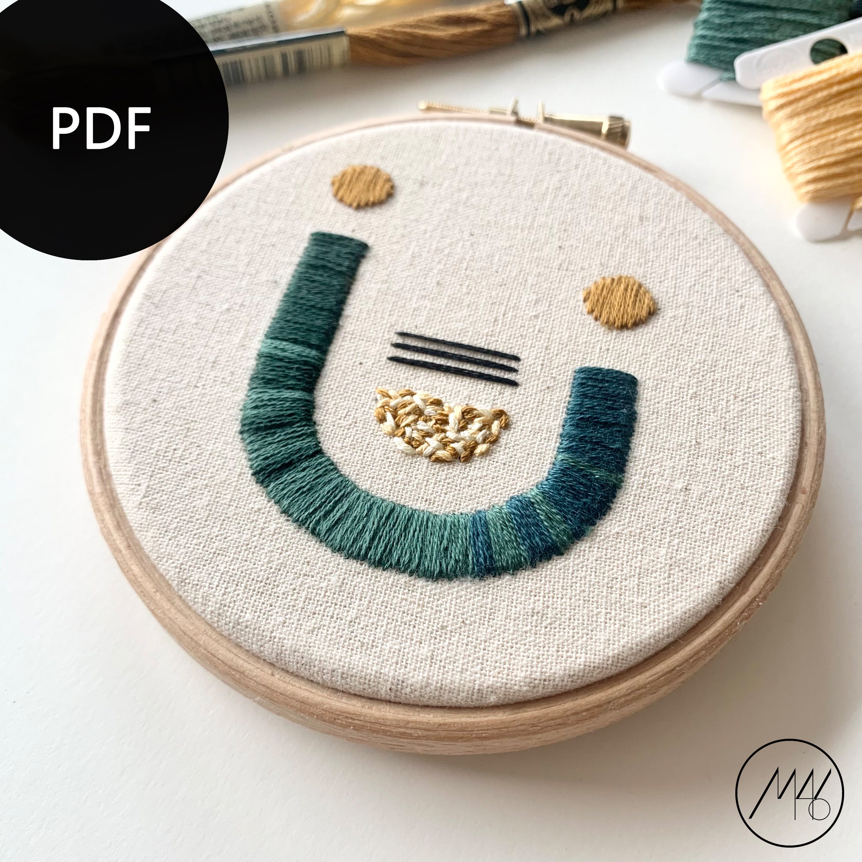 PDF Instruction for Modern Embroidery, "balance" - Geometric Design ...