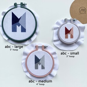 Cross Stitch Pattern ABC S - 3 Colors, 5 Different Color Palettes (gray ...