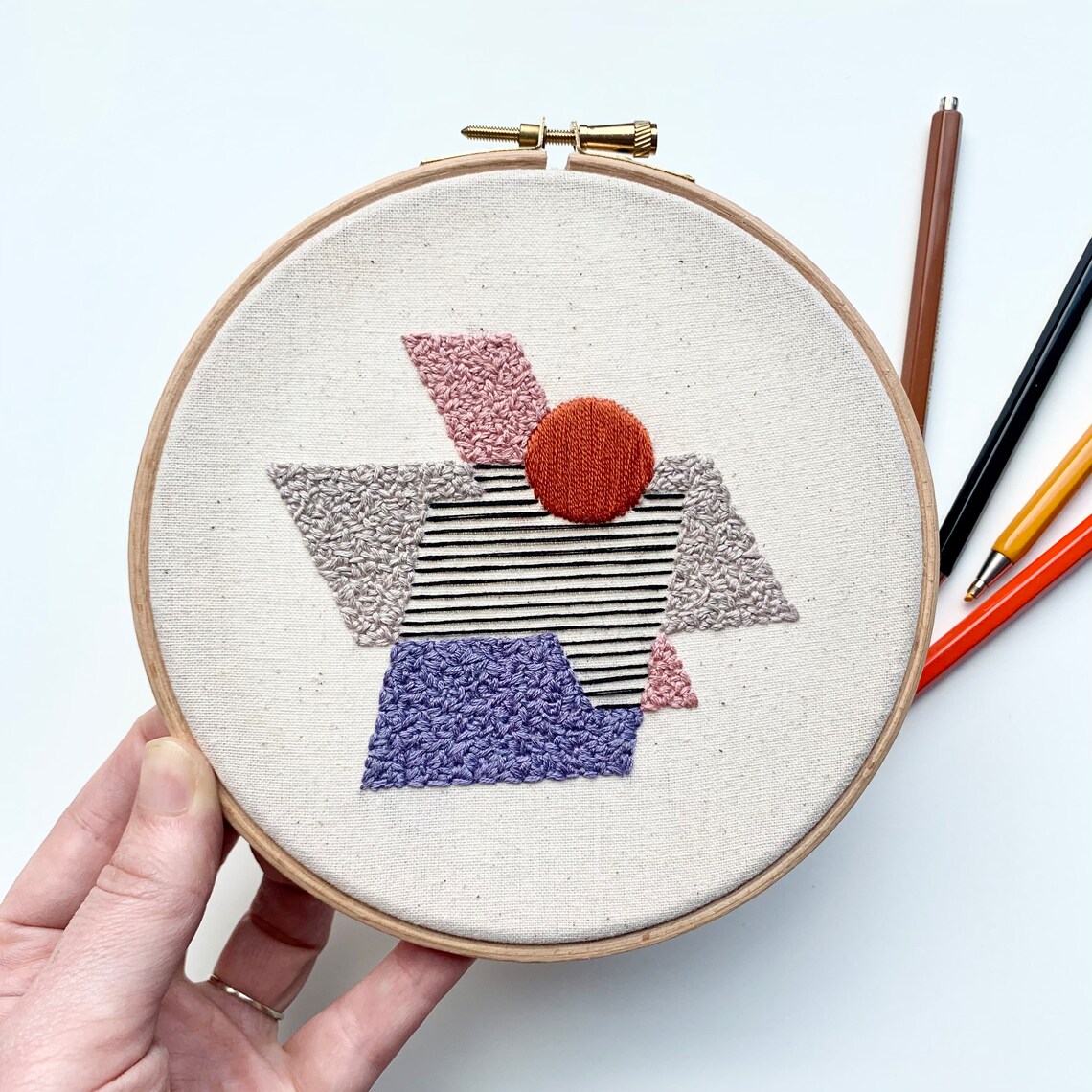 PDF Instruction for Modern Embroidery, Geometric Design, Step by Step ...