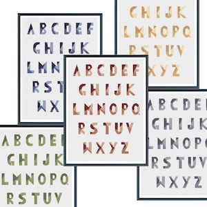 Cross Stitch Pattern ABC S - 3 Colors, 5 Different Color Palettes (gray ...