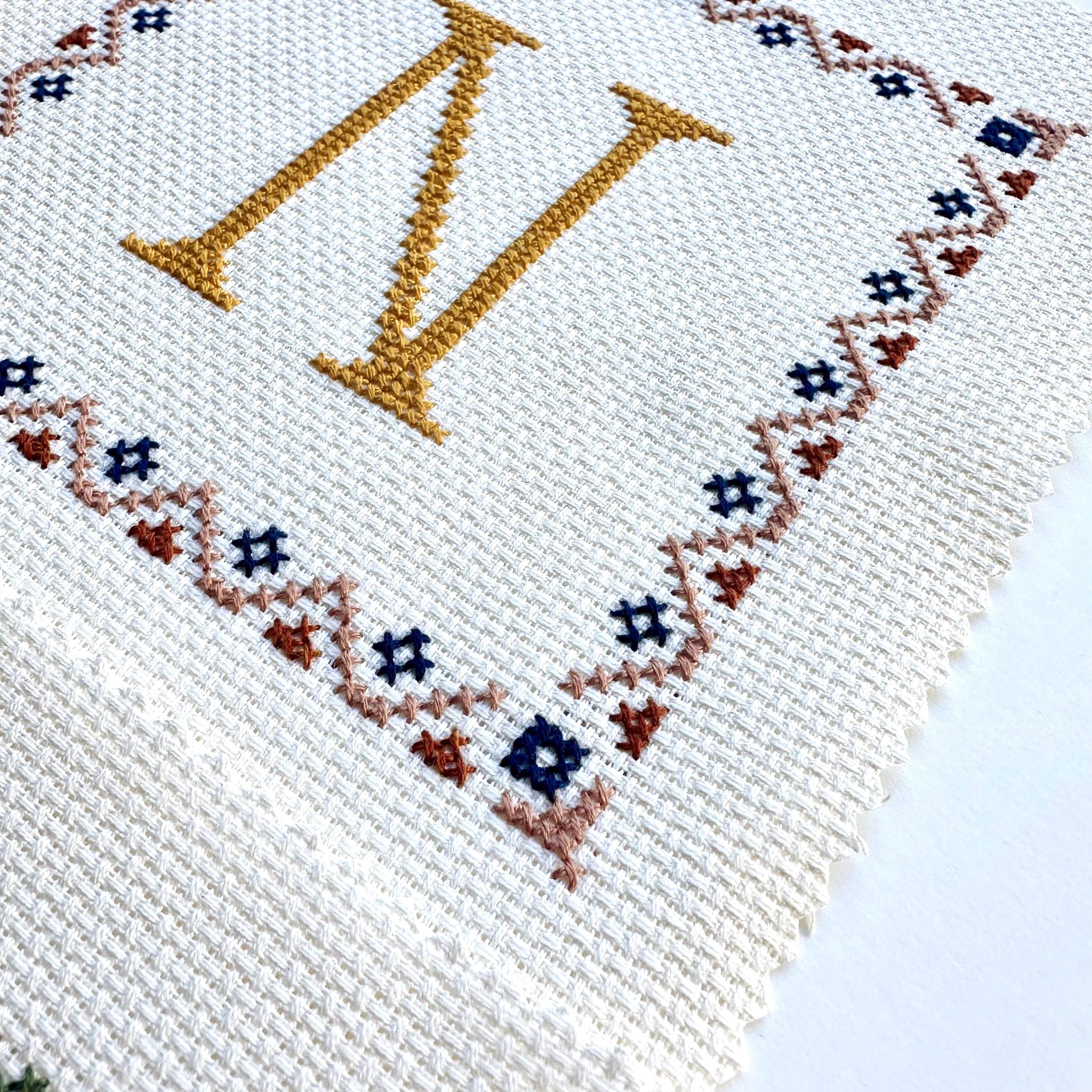 ABC - Cross Stitch Pattern, Vintage Monogram, 3 Color Variations ...