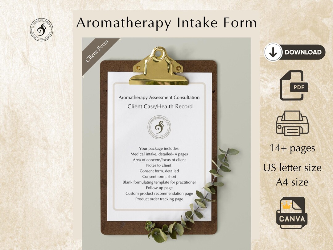 Aromatherapy Consultation and Consent Form | Client Intake Form - Etsy