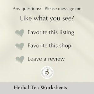 Herbal Tea Guide & Blending Worksheets (editable in Canva Pro, Access ...