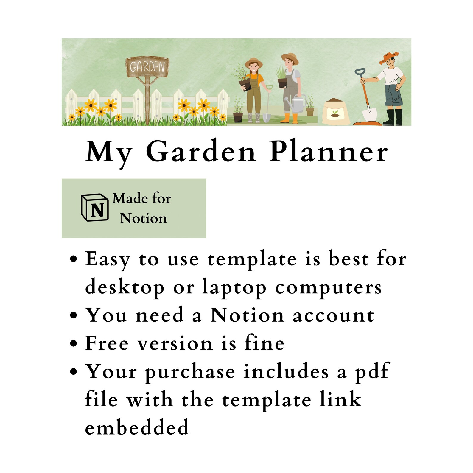 Digital Garden Planner (notion Template) - Etsy