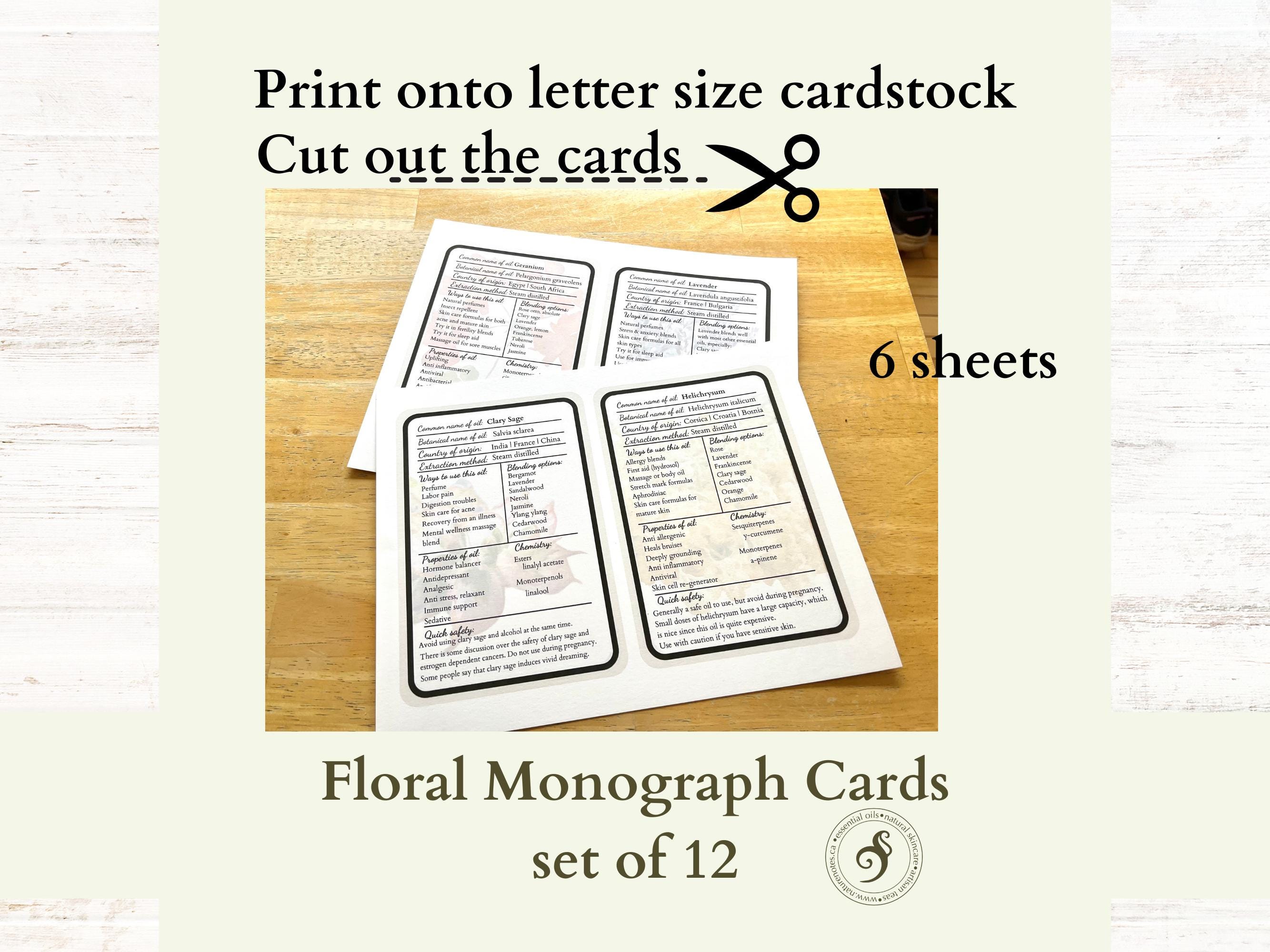 Floral Monograph Cards (printable) - Etsy
