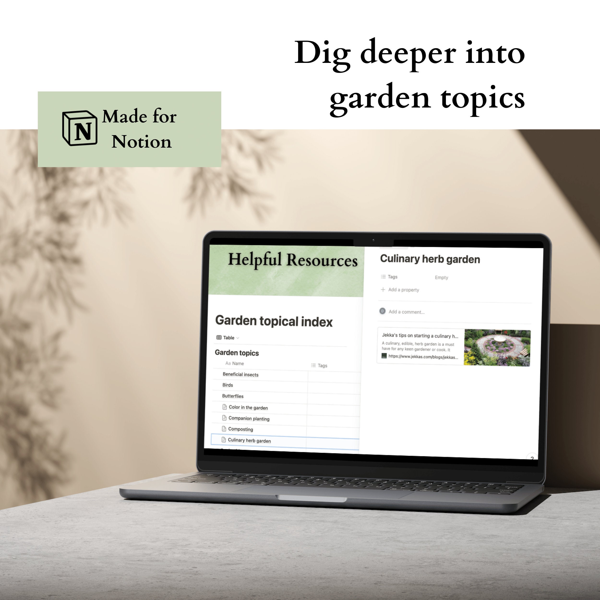 Digital Garden Planner (notion Template) - Etsy