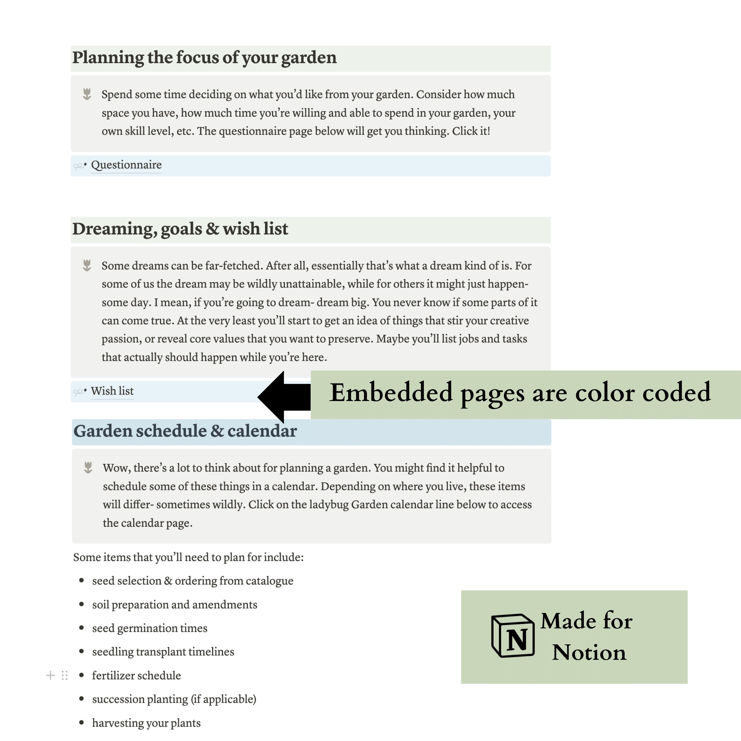 Digital Garden Planner (notion Template) - Etsy