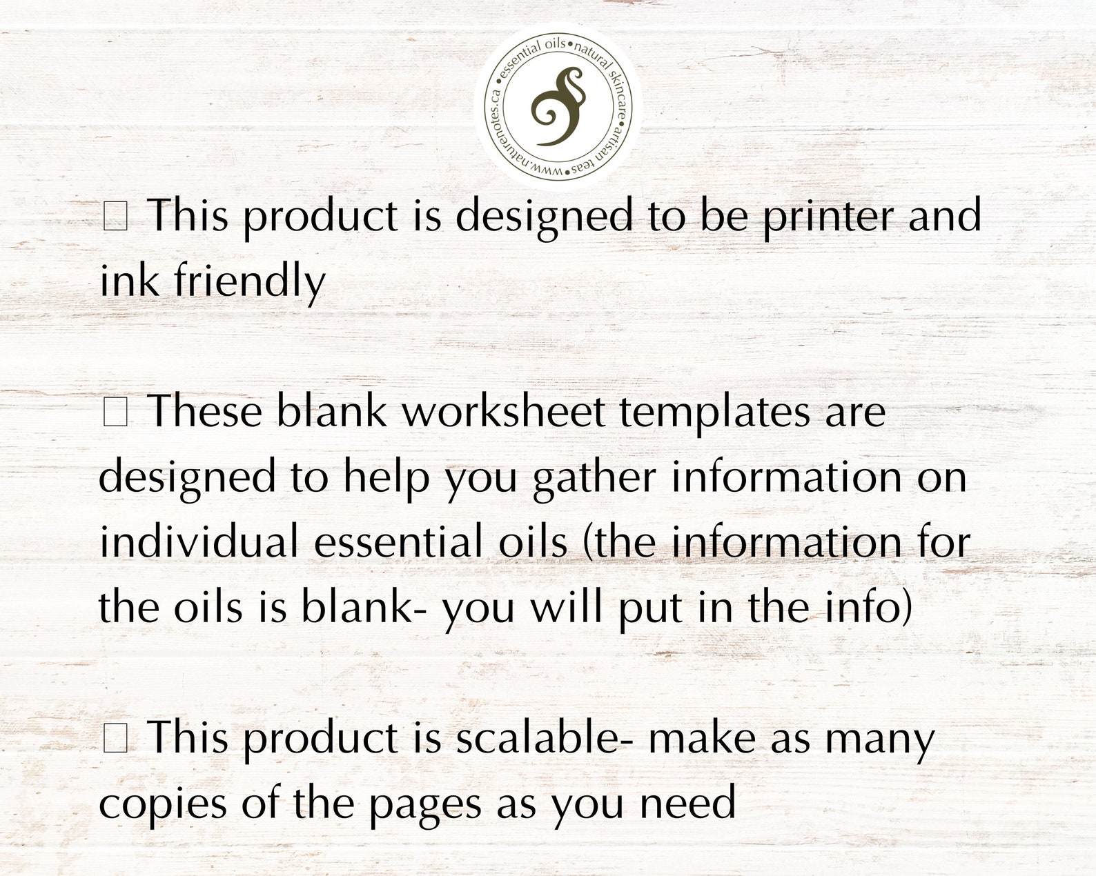 Essential Oil Profile Worksheet templates - Etsy