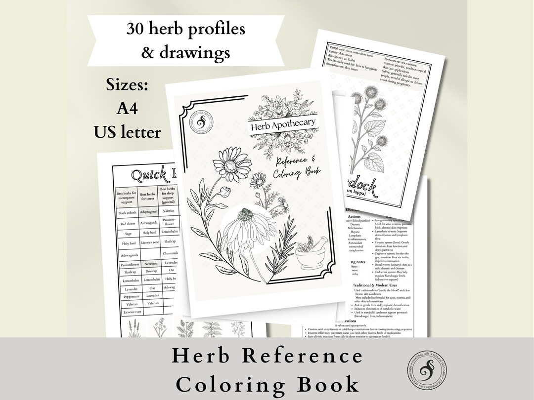 Herb Coloring Book | Printable Colouring Pages | Medicinal Herb ...